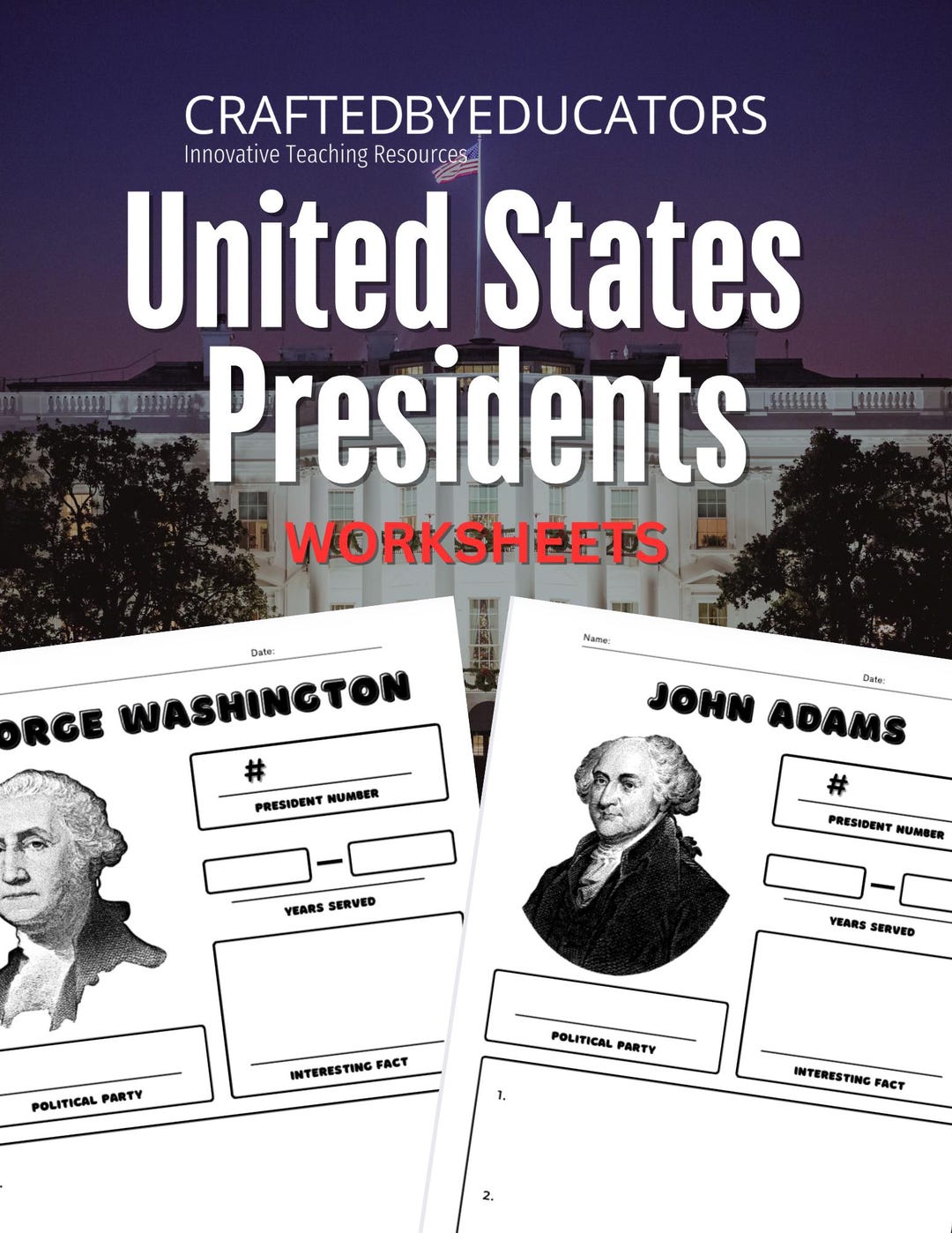 US Presidents Biography Activity Printable Worksheets Social Studies ...
