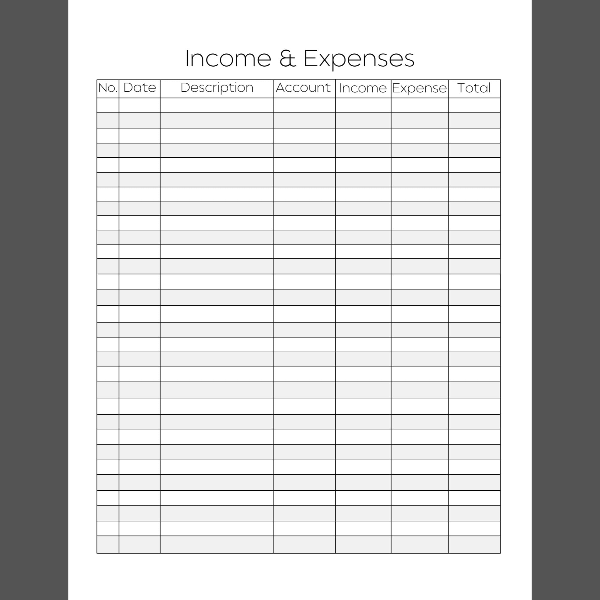 Income & Expense Ledger Book Interior - Etsy