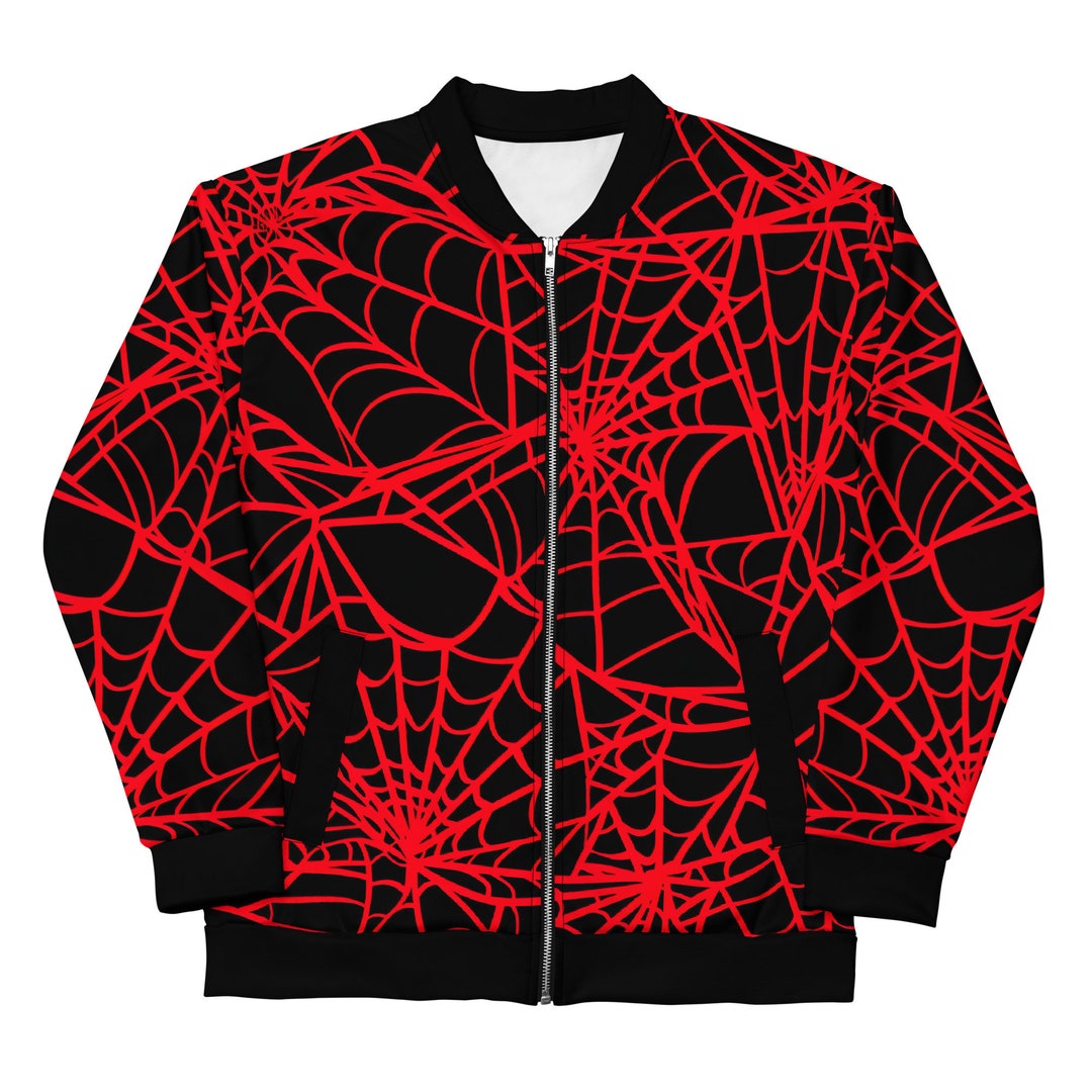 Spider Web Bomber Jacket: Edgy Unisex All-over Print - Etsy