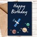Printable Space Birthday Card, Downloadable Space Birthday Card, Cosmos ...