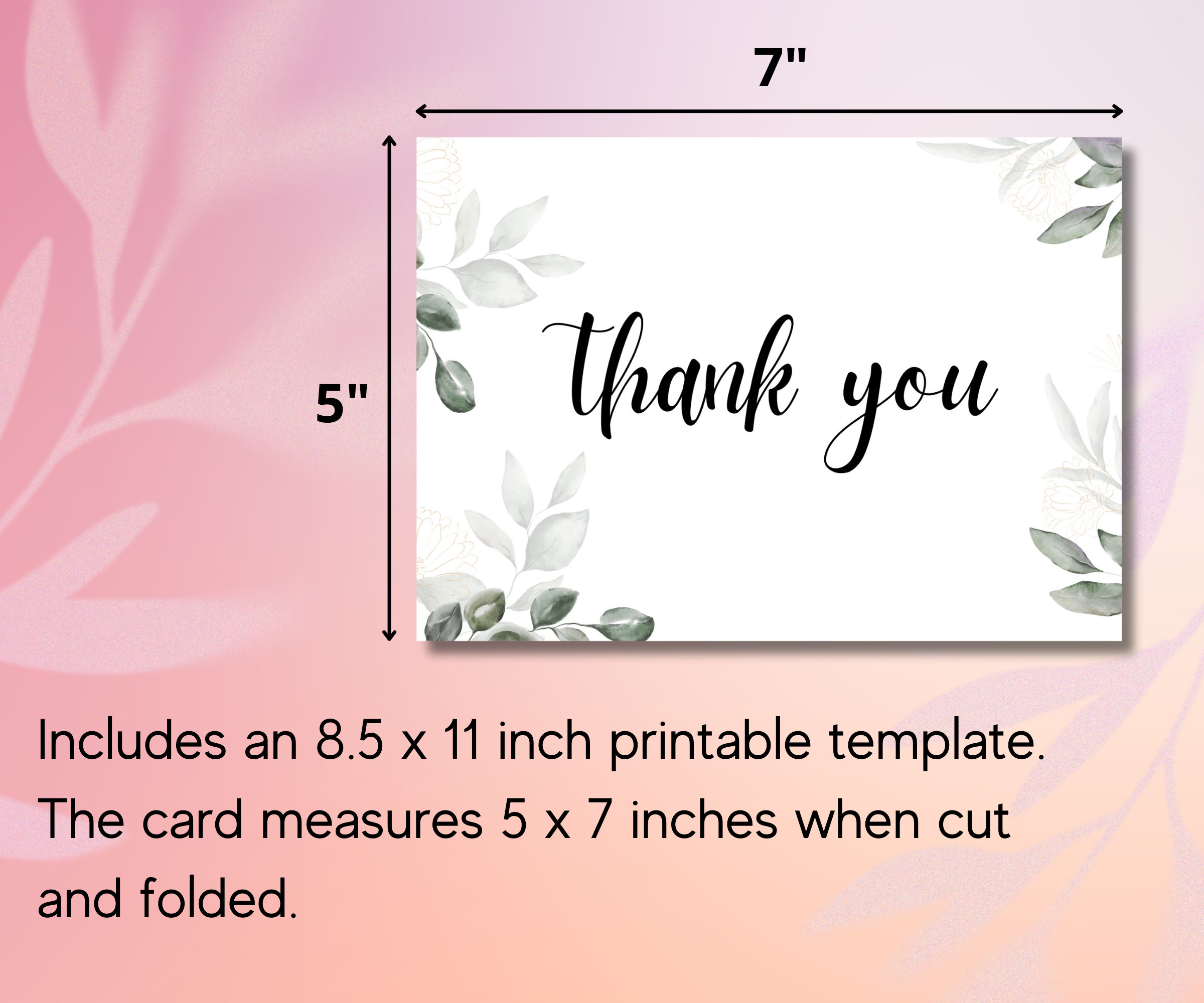 Printable Thankyou Card, Thank You Card - Etsy