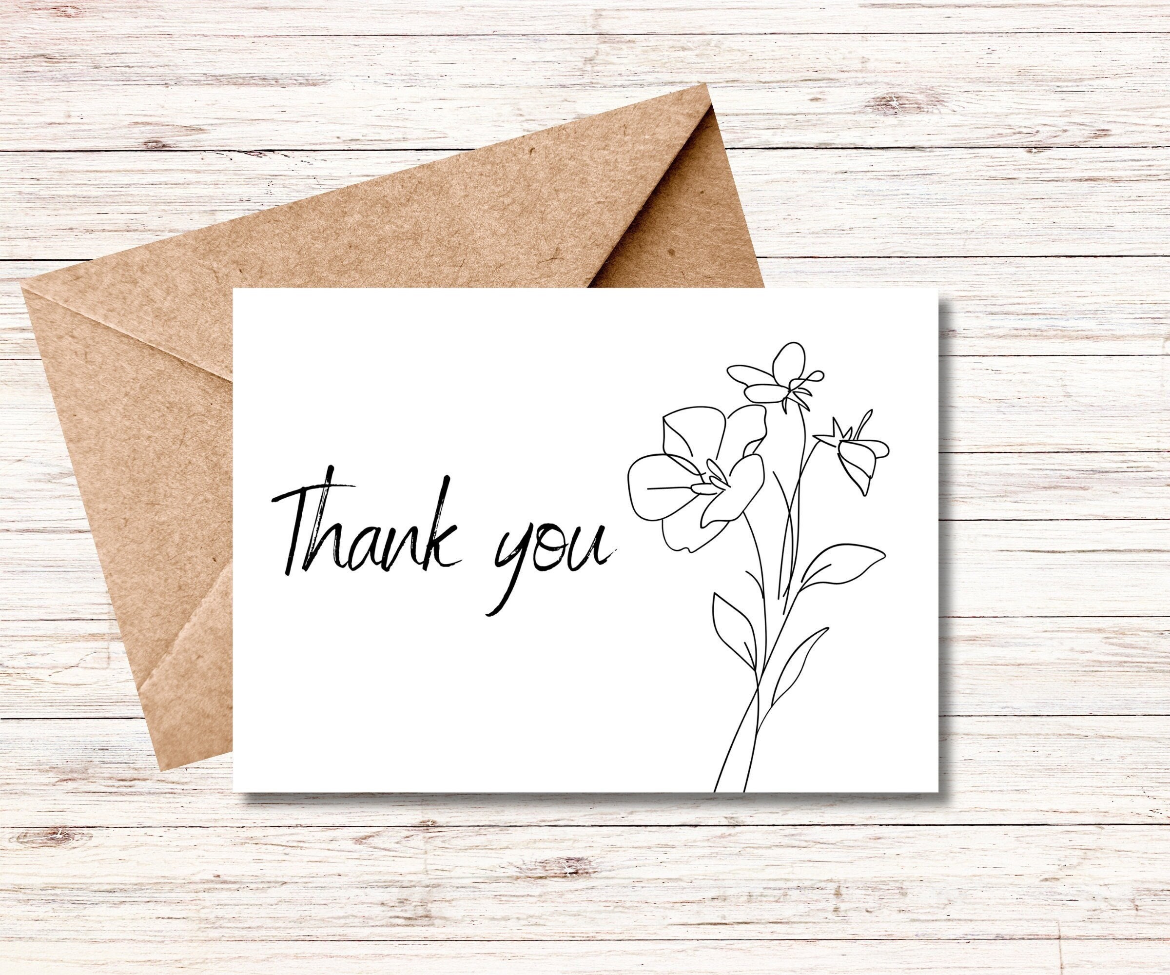 Printable Thankyou Card, Thank You Card - Etsy