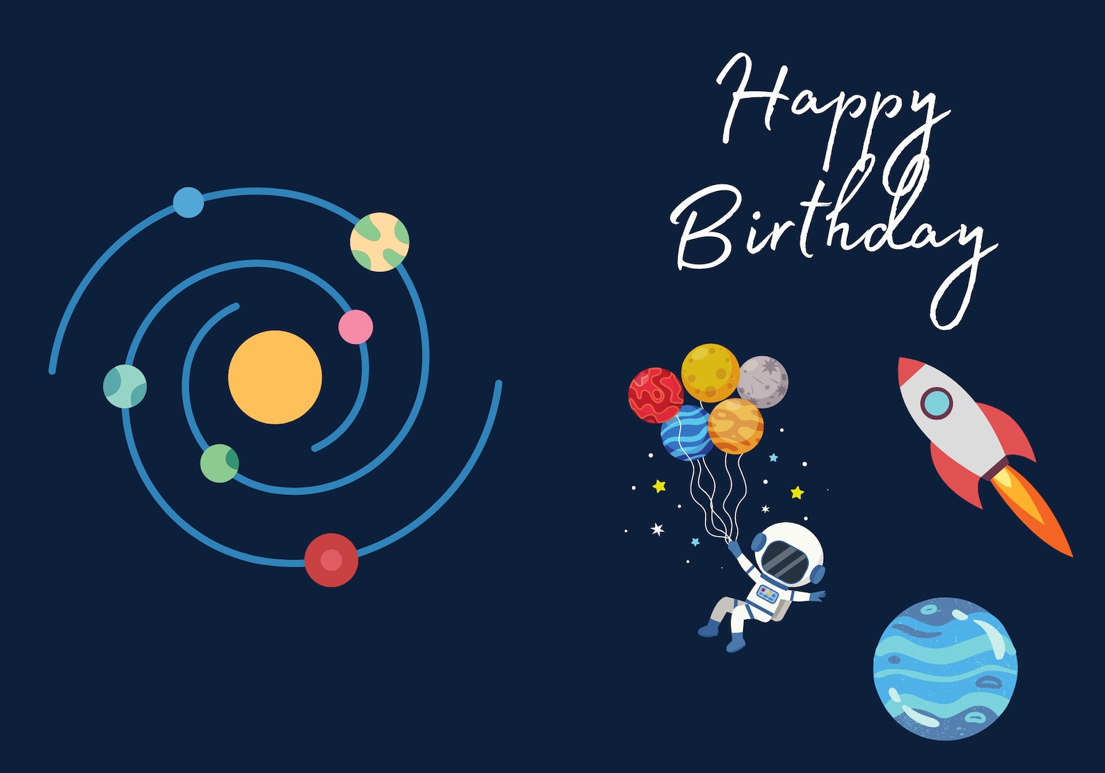 Printable Space Birthday Card, Downloadable Space Birthday Card, Cosmos ...