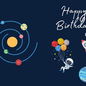 Printable Space Birthday Card, Downloadable Space Birthday Card, Cosmos ...