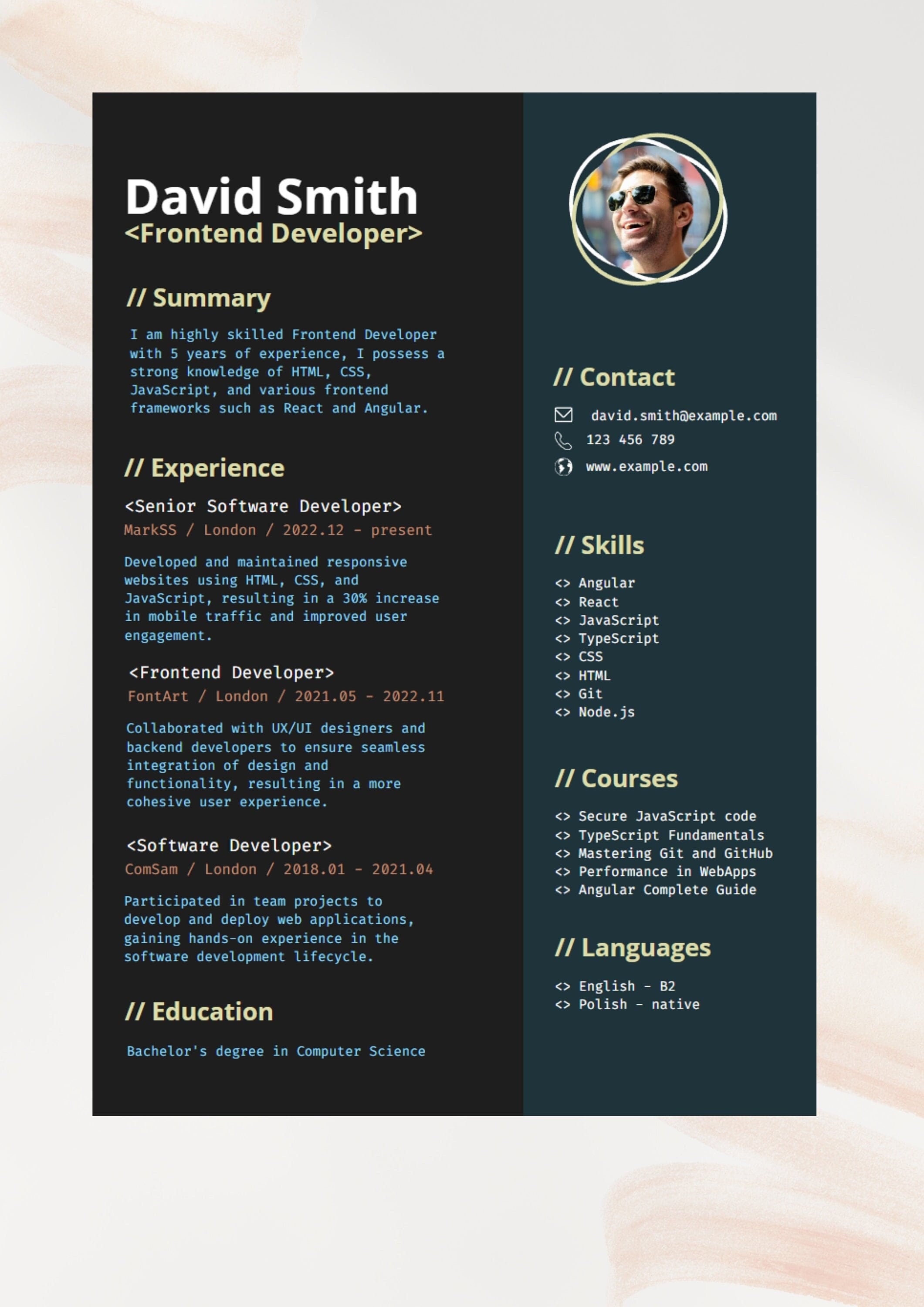 Printable Developer CV Template and Cover Letter - Etsy