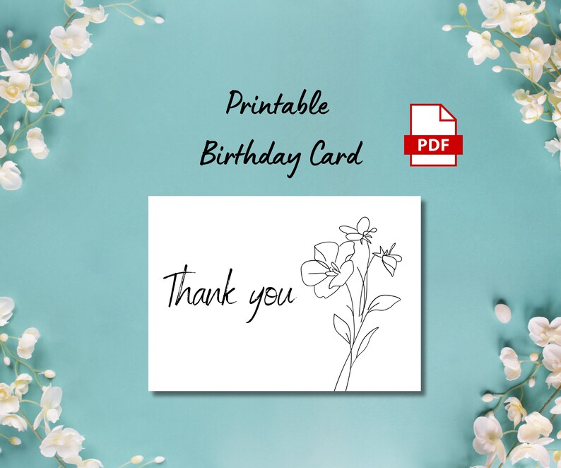 Printable Thankyou Card, Thank You Card - Etsy