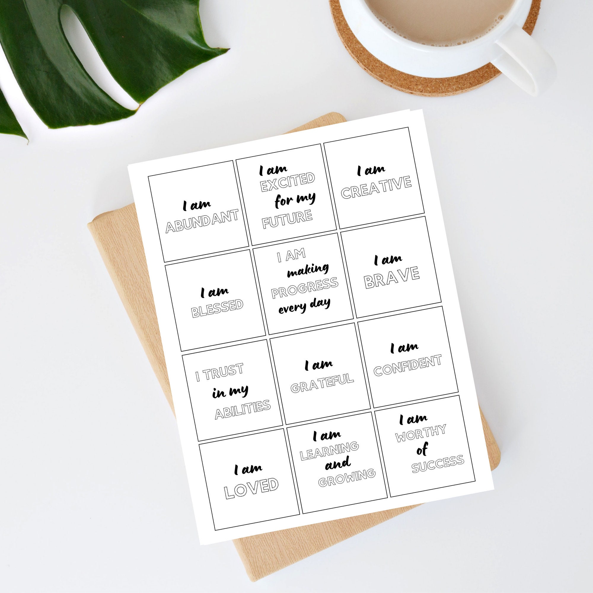 24 Printable Coloring Affirmations Cards - Etsy Australia
