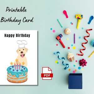 Printable Dog Birthday Card - Etsy