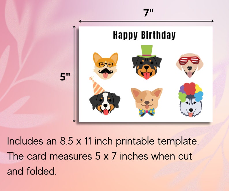 Printable Dog Birthday Card - Etsy