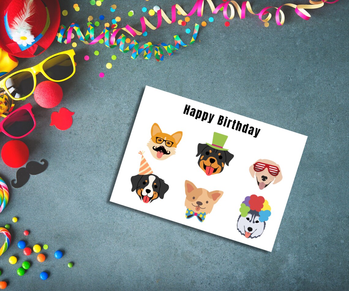 Printable Dog Birthday Card - Etsy