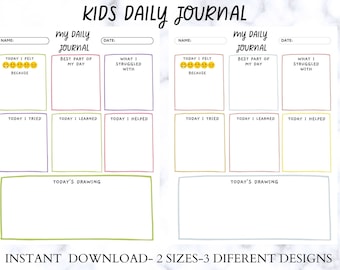 Kids Daily Journal | Printable Kids Journal | DIY Animal Pages | Diary ...