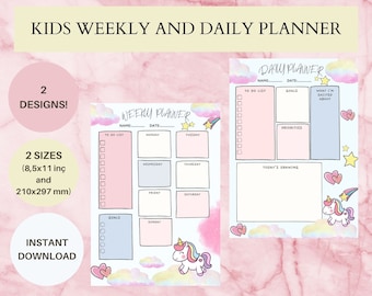 Unicorn Daily Planner Page Printable - Etsy