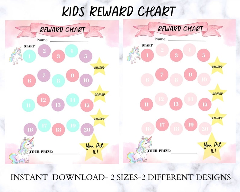 Unicorn Reward Chart Printable Unicorn Behavior Chart Daily Chore Chart ...