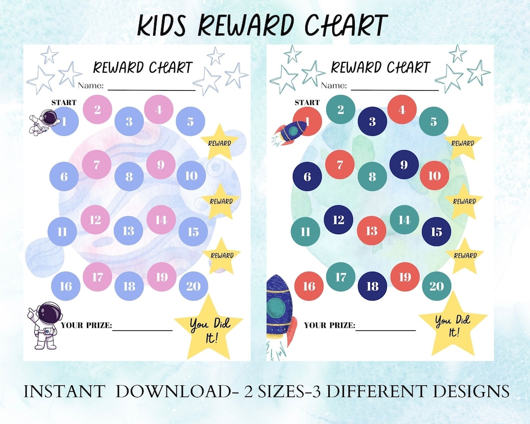 Kids Reward Chart, Space Reward Chart, Toddler Reward Chart, Reward ...
