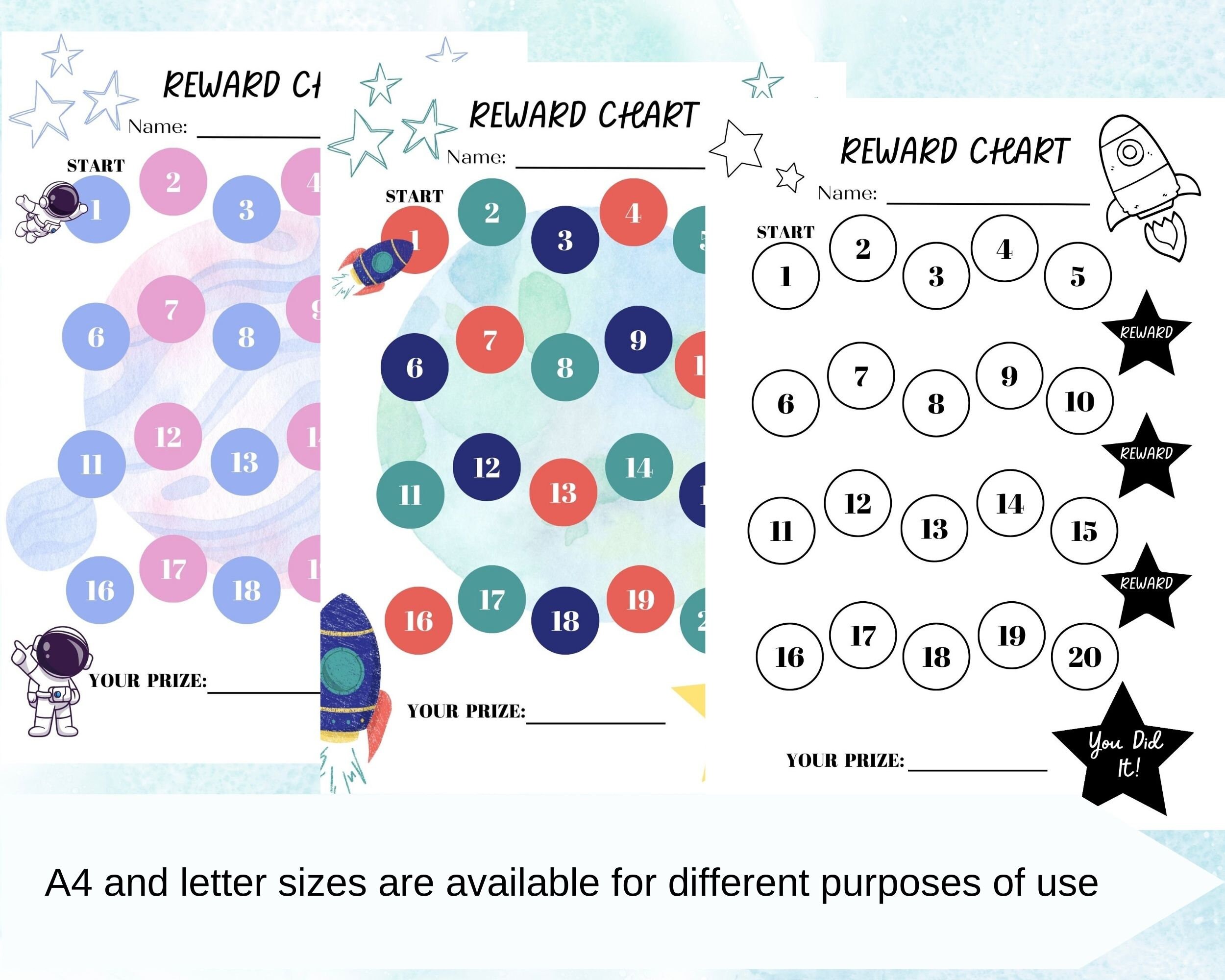 Space Reward Chart for Kids: Printable Routine Tracker (digital ...