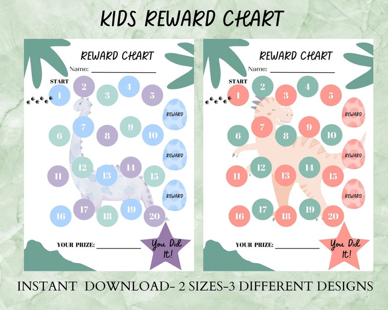 Dinosaur Reward Chart | Printable Dinosaur Behavior Chart | Daily Chore ...