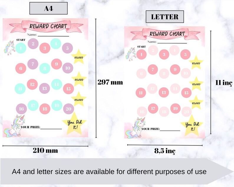 Unicorn Reward Chart | Printable Unicorn Behavior Chart | Daily Chore ...