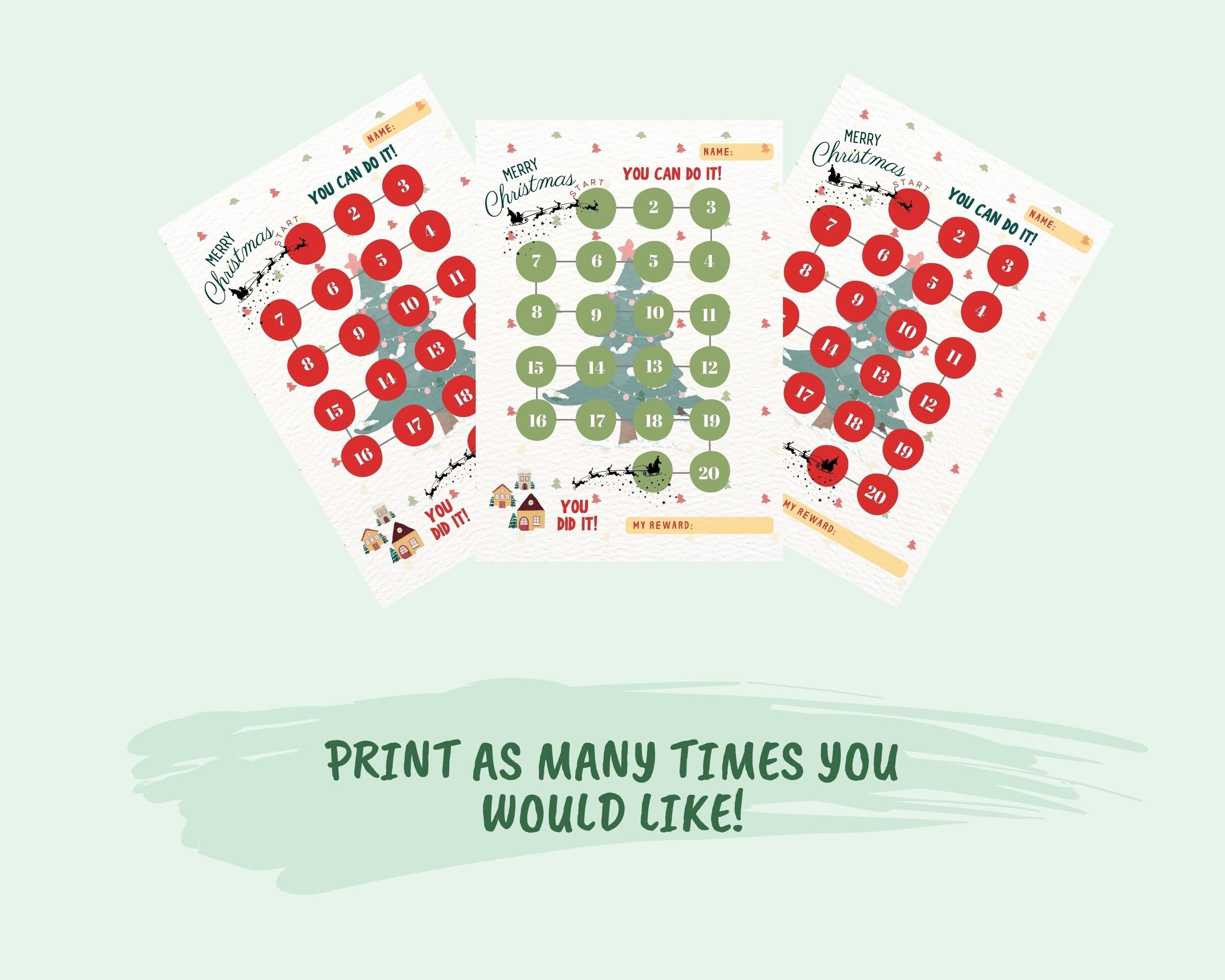 Christmas Reward Chart Kids Reward Chart Toddler Reward - Etsy