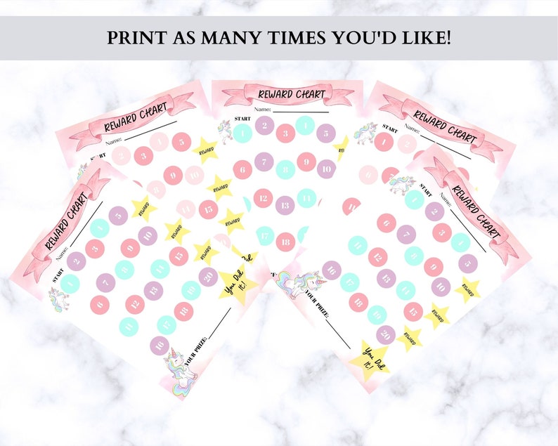 Unicorn Reward Chart | Printable Unicorn Behavior Chart | Daily Chore ...