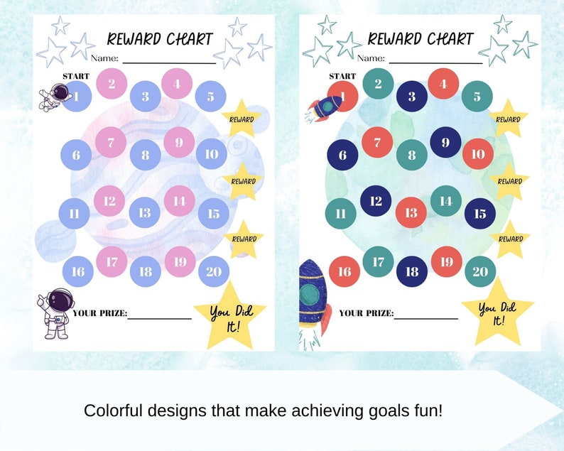 Space Reward Chart for Kids: Printable Routine Tracker (digital ...