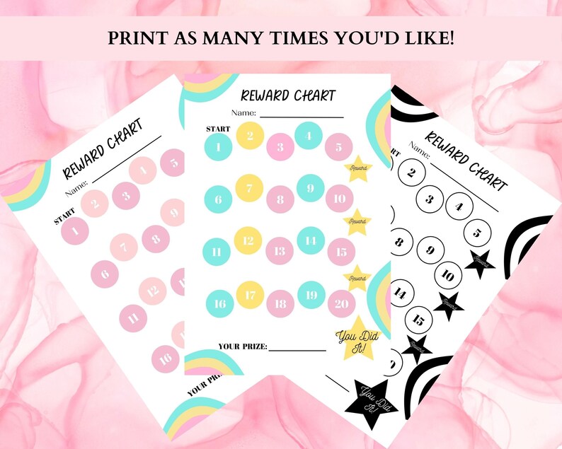 Rainbow Reward Chart for Kids: Printable Routine Tracker (digital ...