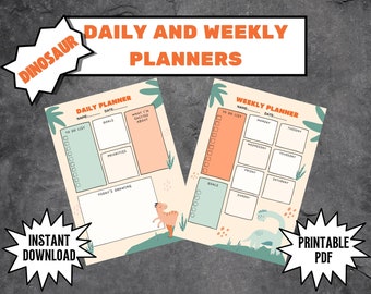Dino Kids Weekly Planner - Etsy