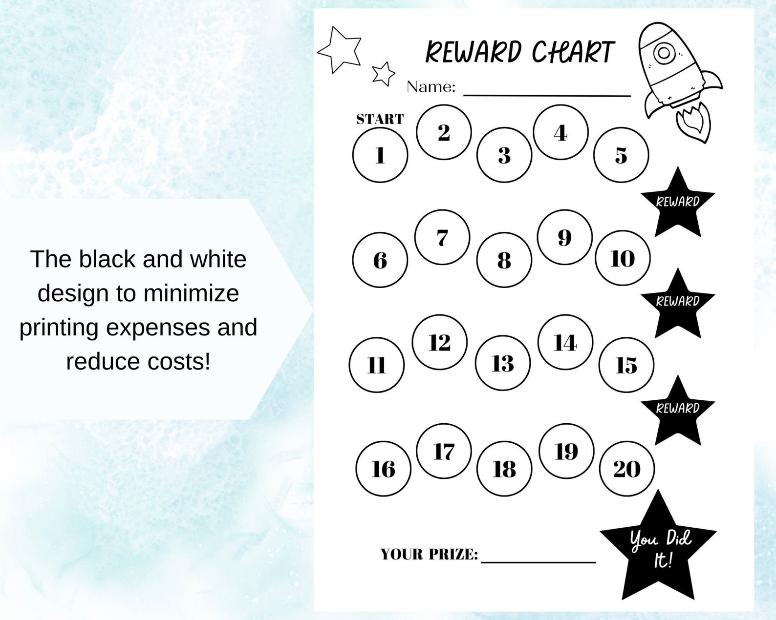 Space Reward Chart for Kids: Printable Routine Tracker (digital ...
