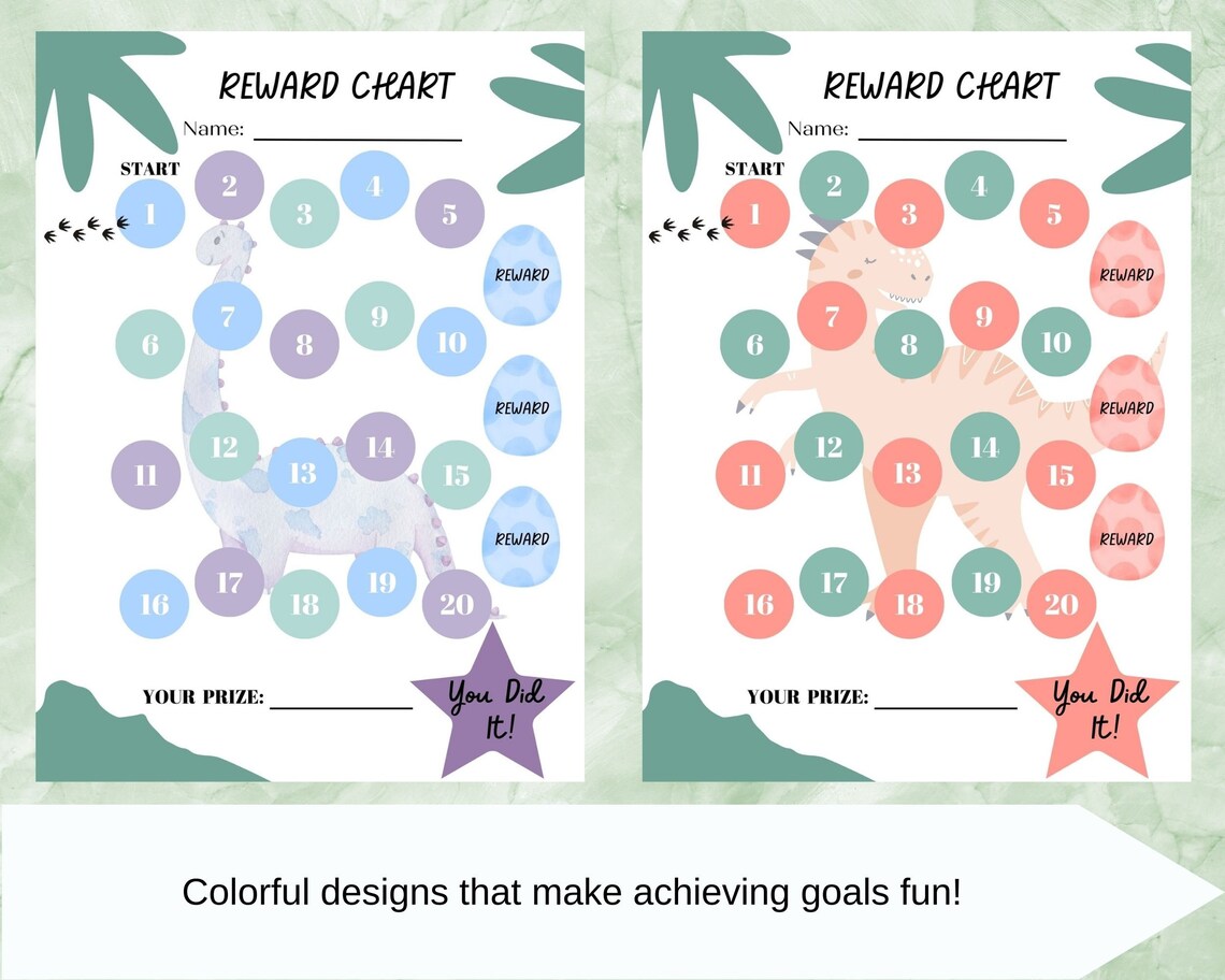 Dinosaur Reward Chart Printable Dinosaur Behavior Chart - Etsy