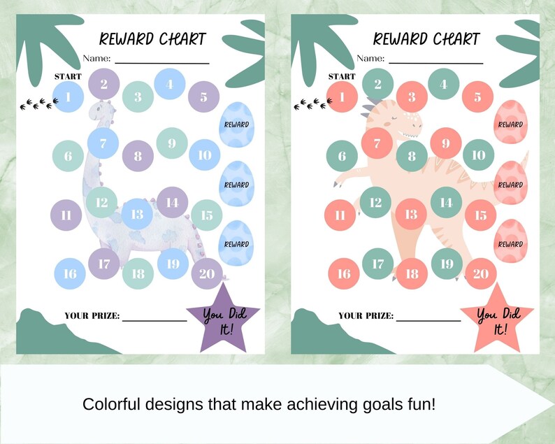 Dinosaur Reward Chart | Printable Dinosaur Behavior Chart | Daily Chore ...