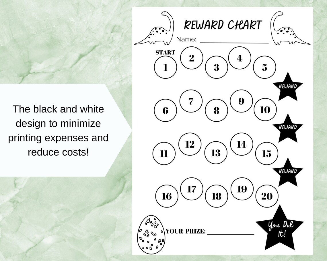 Dinosaur Reward Chart Printable Dinosaur Behavior Chart - Etsy
