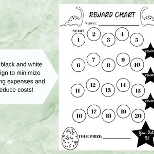 Dinosaur Reward Chart Printable Dinosaur Behavior Chart - Etsy