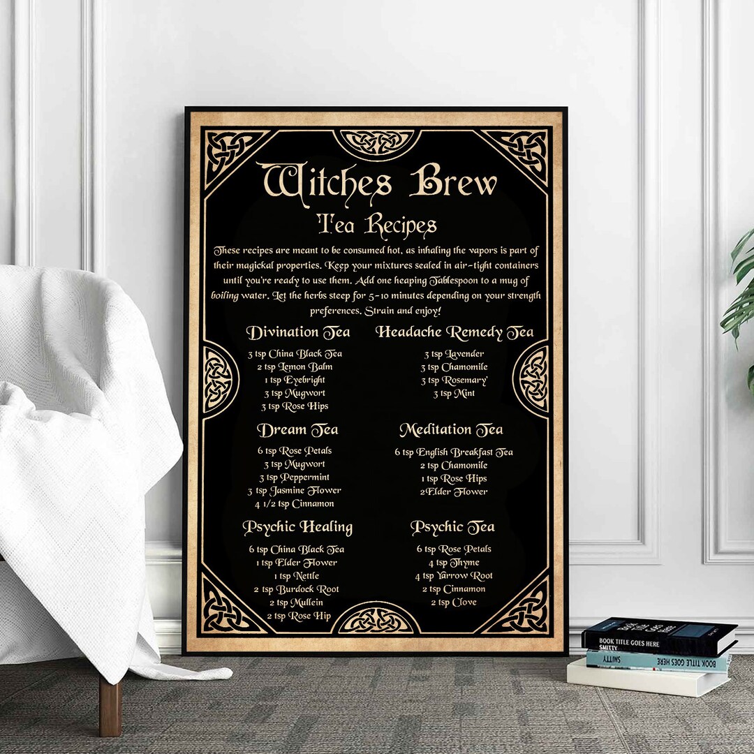 Witches Brew Poster, Tea Recipes, Witches Decor, Witch Halloween Poster ...