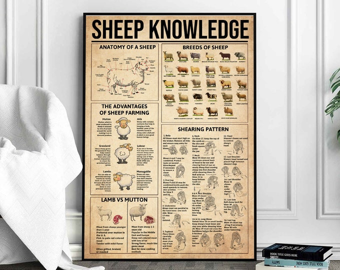 British Sheep Breeds Sheep Art Print Poster Sheep Gifts Farm Animals Prints Sheep Types Print A4 ...