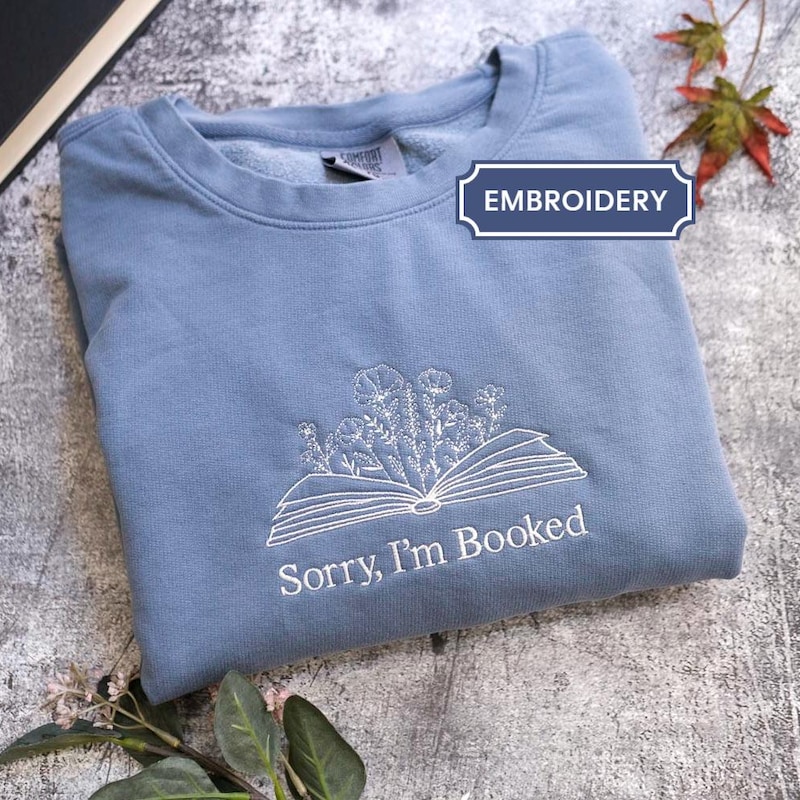 Book Nerd Embroidered - Etsy