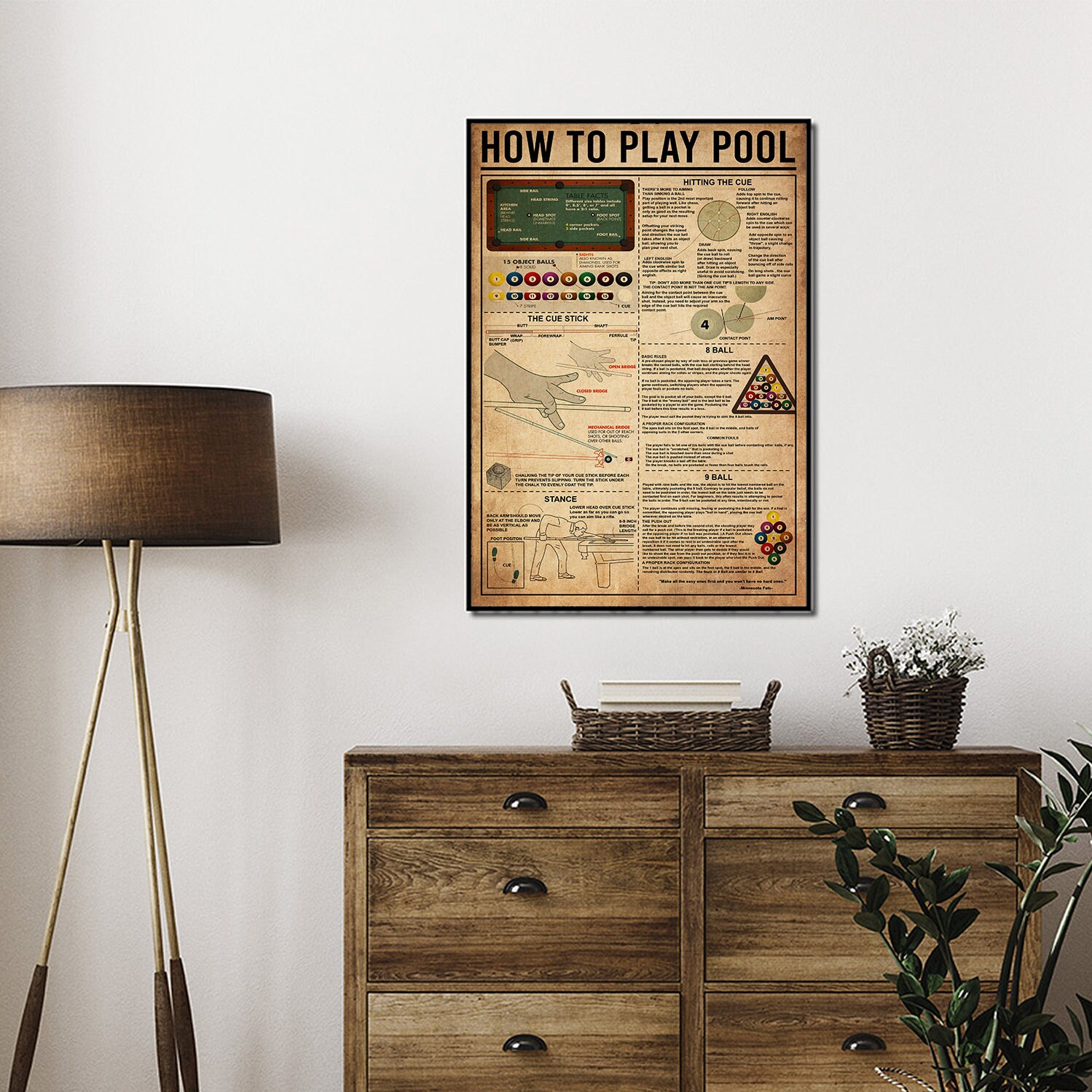 How to Play Pool Poster Pool Poster Billiards Lover Gift - Etsy Australia