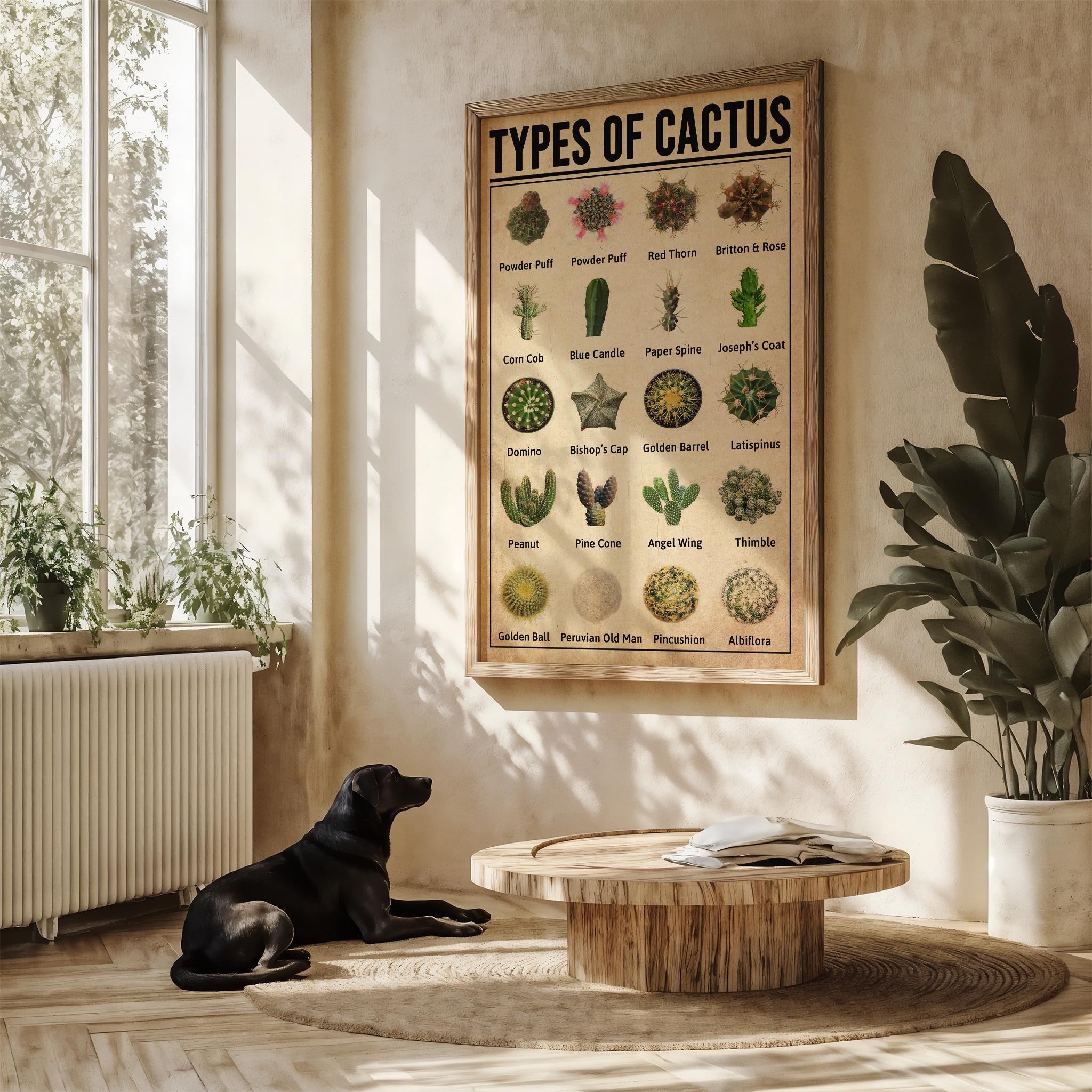 Vintage Cactus Poster, Desert Species Cactus Knowledge Poster ...