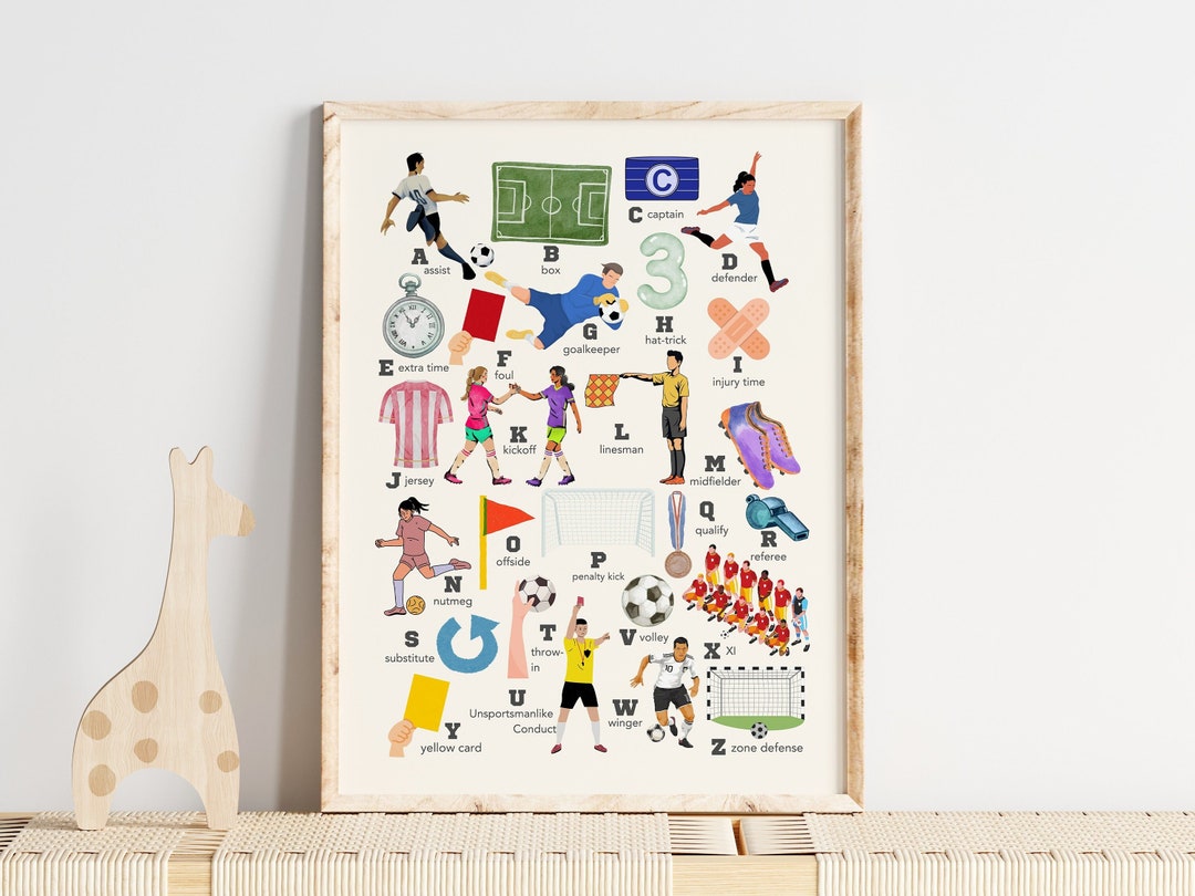 Soccer Alphabet Nursery Print, Digital Download, Soccer Wall Art ...