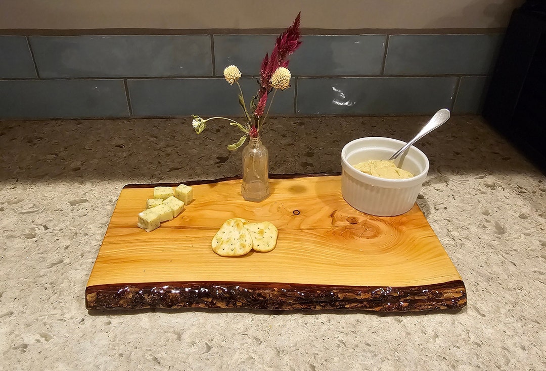 Handmade Rough Cut/live Edge Wood Cheese & Food Serving Board ...