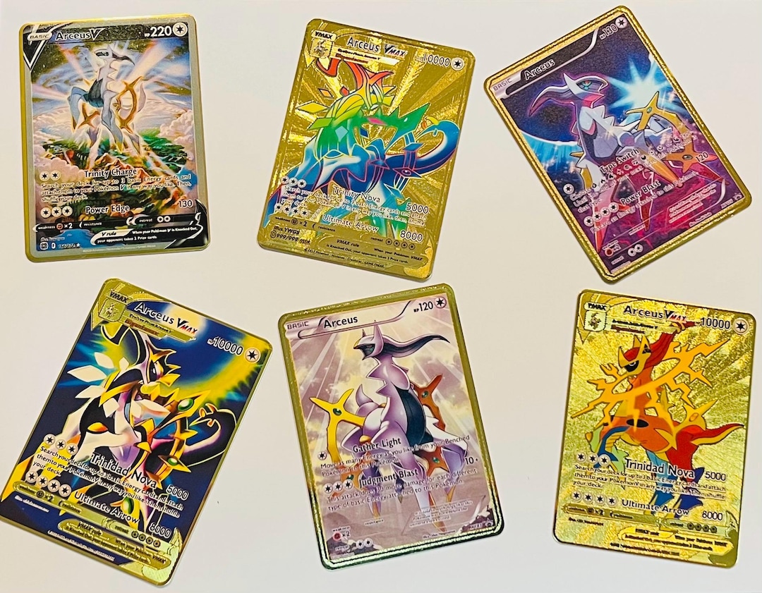 Arceus 6 Gold Metal Custom Fan Card - Etsy