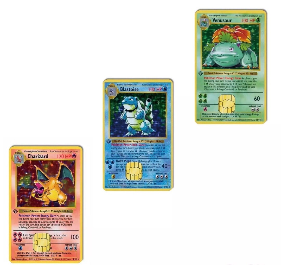 Charizard Blastoise Venusaur Credit Debit Card Skin Decal Sticker Vinly ...