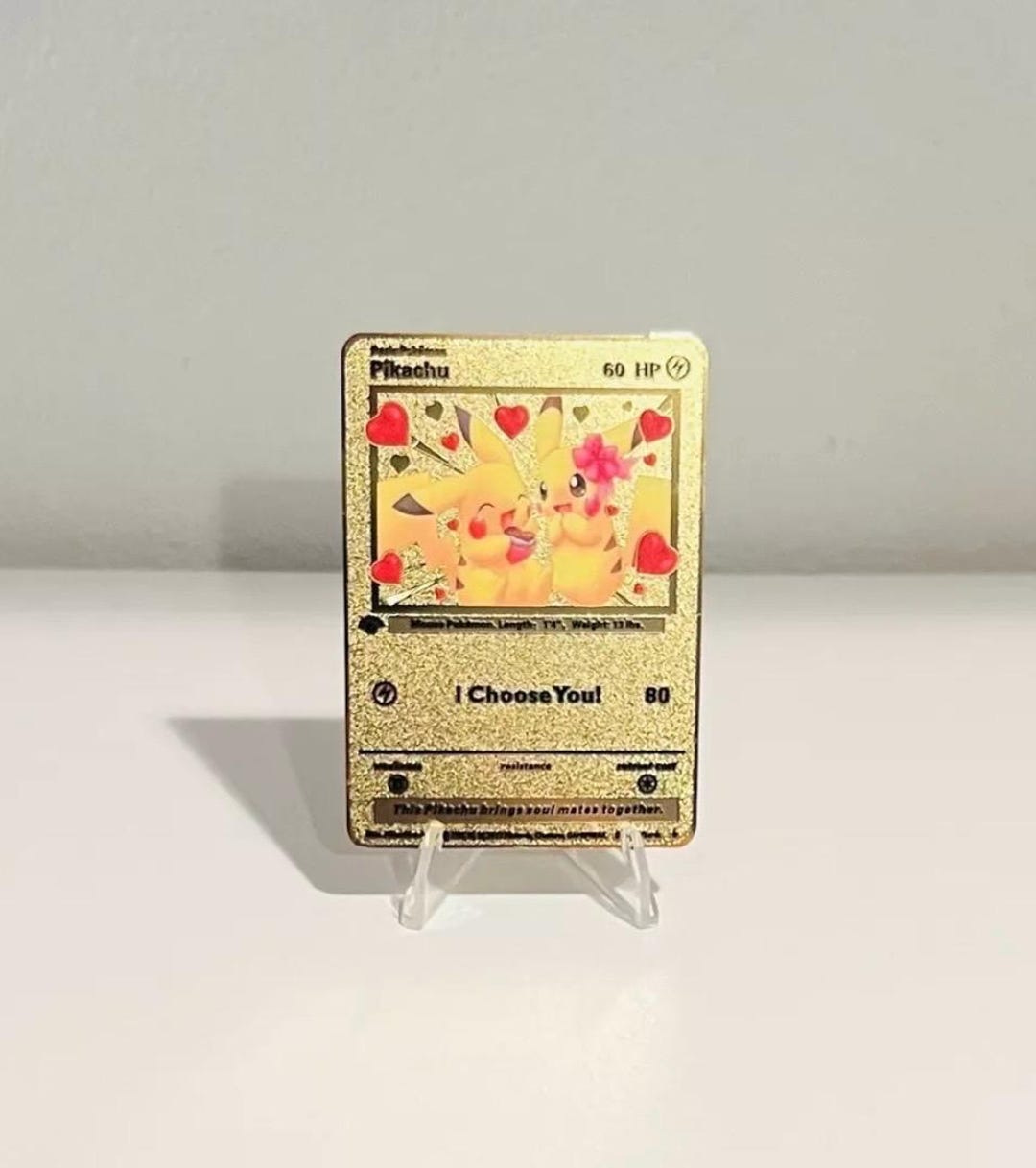 I Choose You Gold Metal Custom Fan Card Pika - Etsy