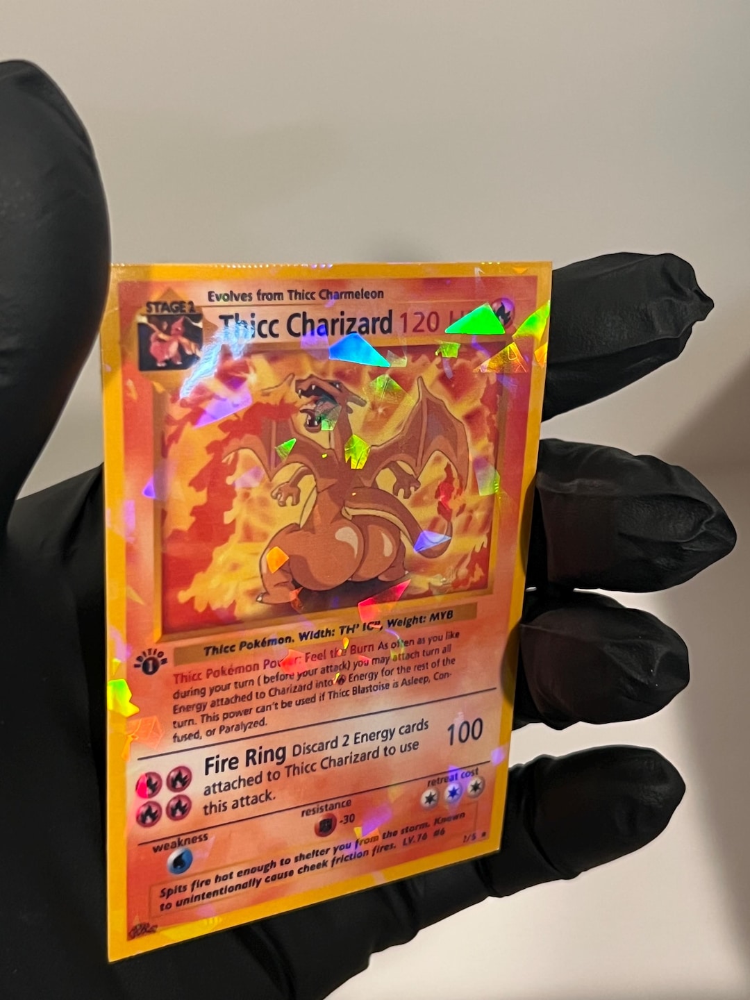Thicc Charizard Decal Sticker Holographic Size 2.5x3.5 - Etsy
