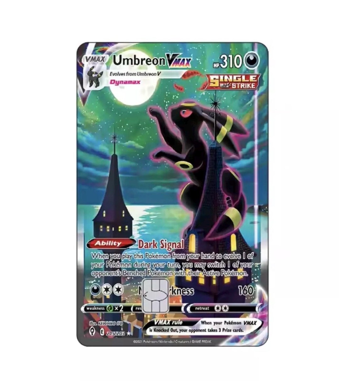 Umbreon Credit Debit Card Skin Decal Sticker Vinly - Etsy