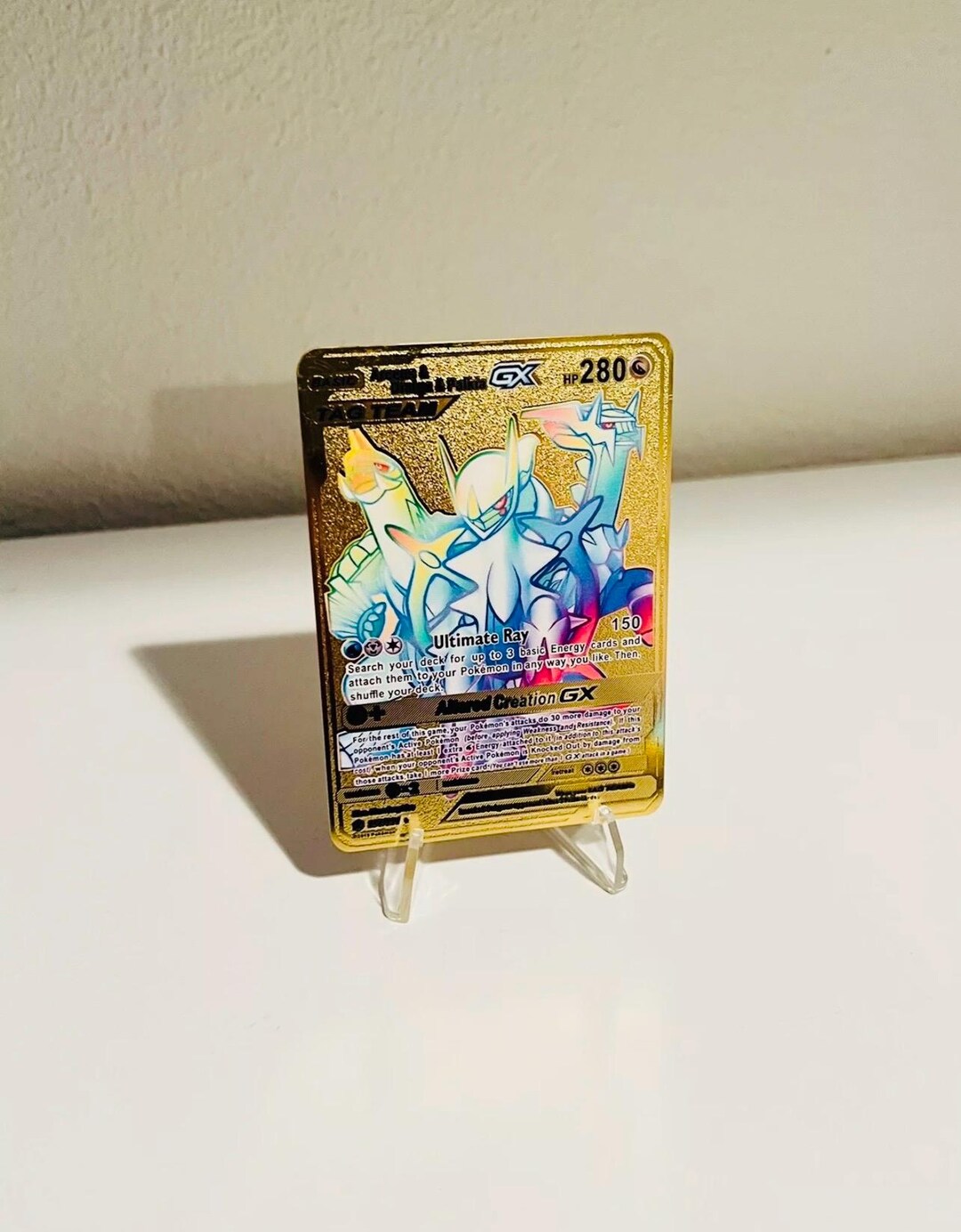 Arceus Dialga Palkia Gold Metal Card Rainbow Gold Metal Custom Fan Card ...