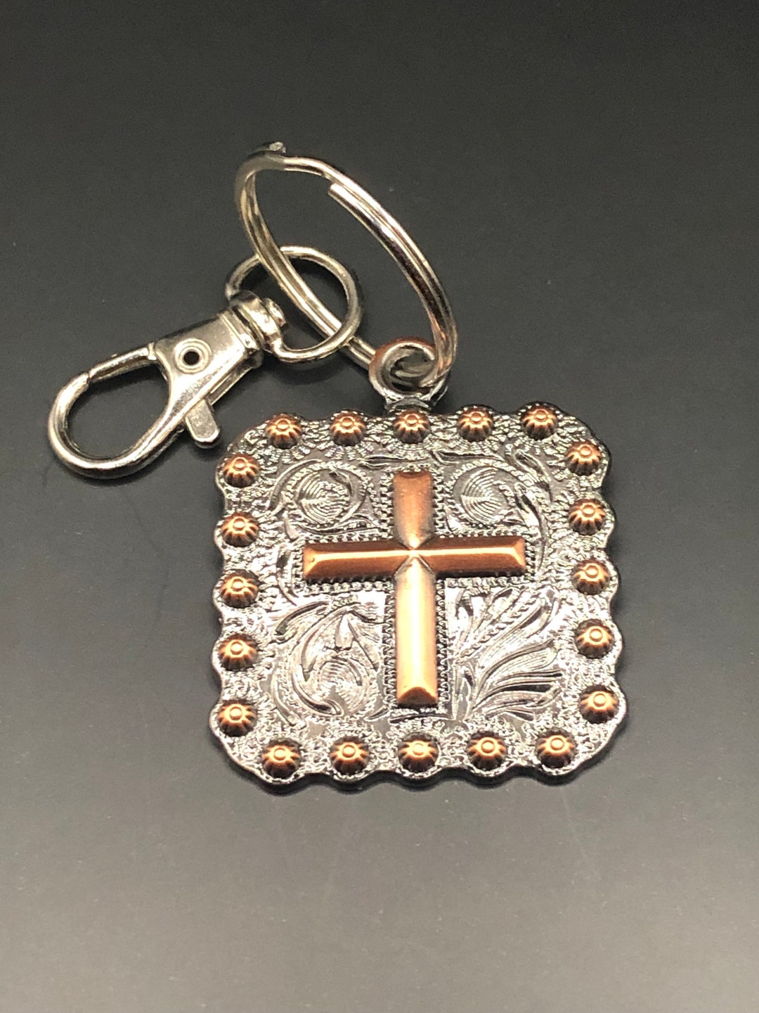 Western Concho Keychains, Antique Copper and Antique Nickel Keychains ...