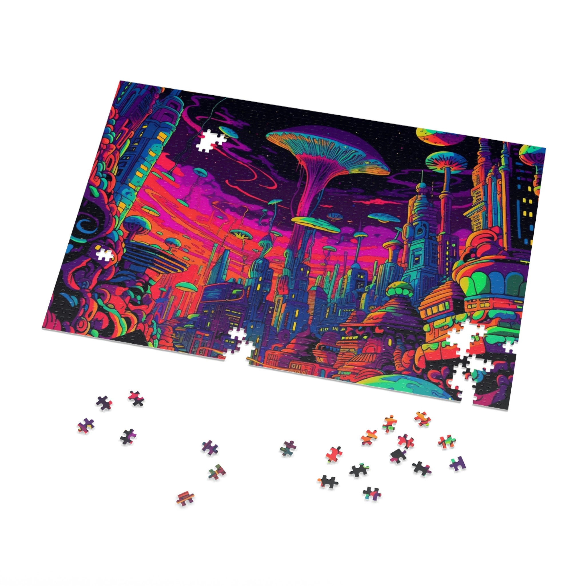 Trippy City Of Wonder And Art Stoner Games Jigsaw Puzzle 30 110 252