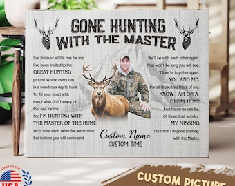 Personalized Gone Hunting Memorial Canvas, in Loving Memory of Hunter ...
