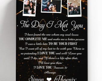 Personalized The Day I Met You Canvas Poster For Boyfriend