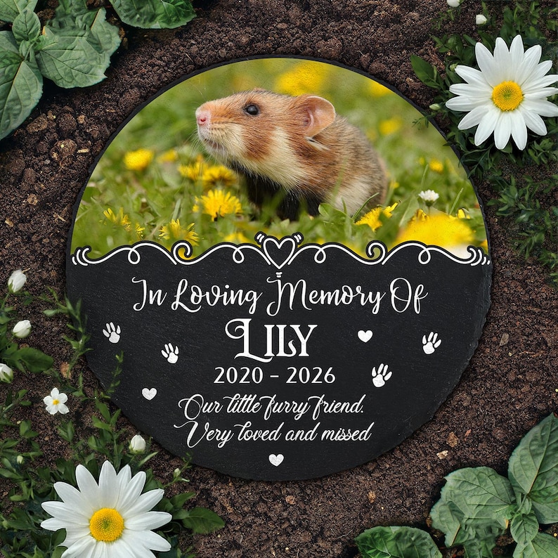 Personalized Hamster Memorial Stone - Custom Slate Pet Memorial Plaque ...