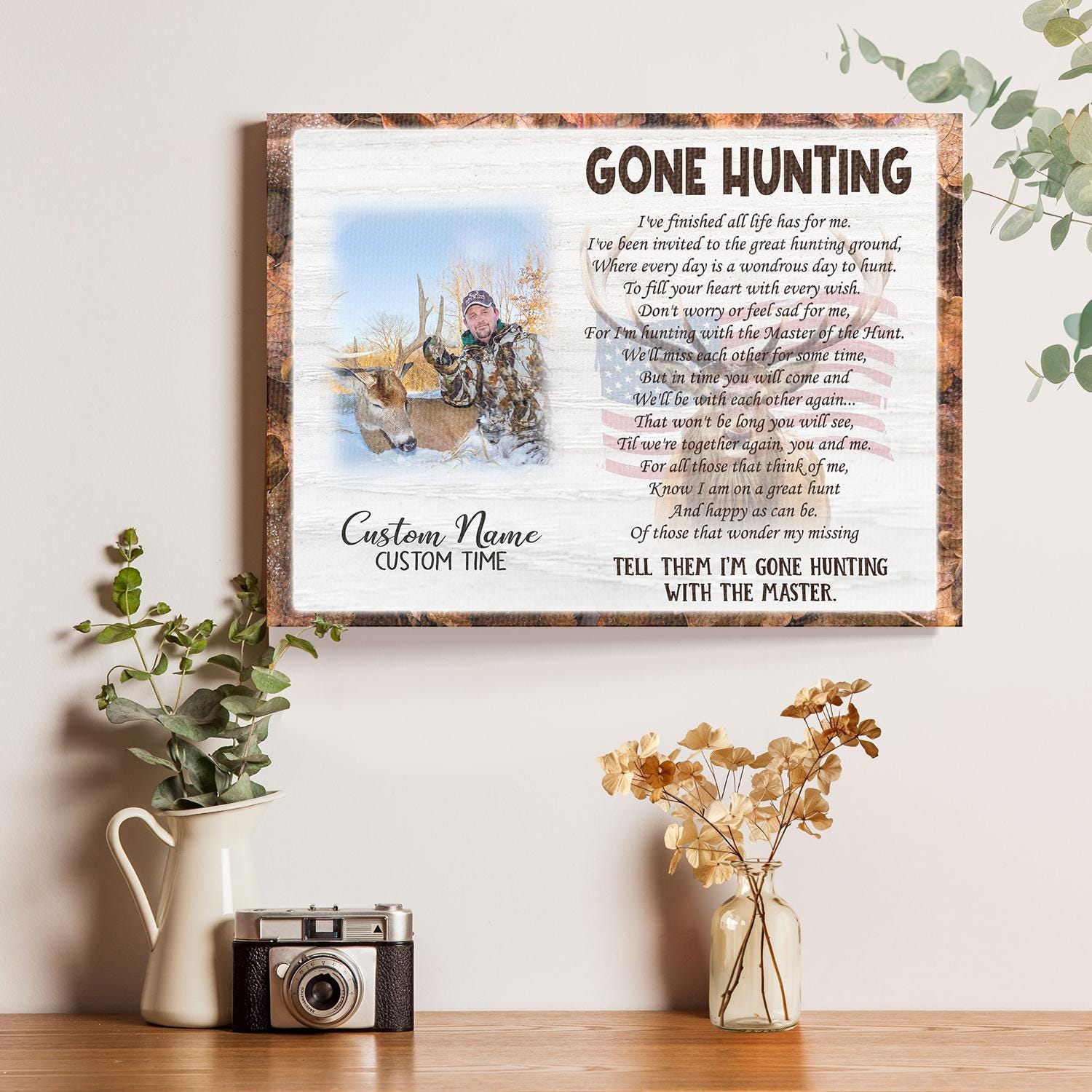 Personalized Hunting Memorial Canvas: in Loving Memory Remembrance Gift ...